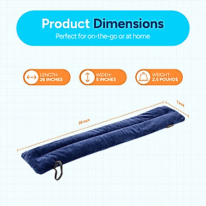SunnyBay Microwave Heating Pad, Microwavable Heated Neck and Shoulder Wrap, Multipurpose Moist Hot/Cool 2.5lb Bean Bag Pack with Plush Cover and Elastic Fastener, FSA HSA Eligible, 26x5 Inches, Blue