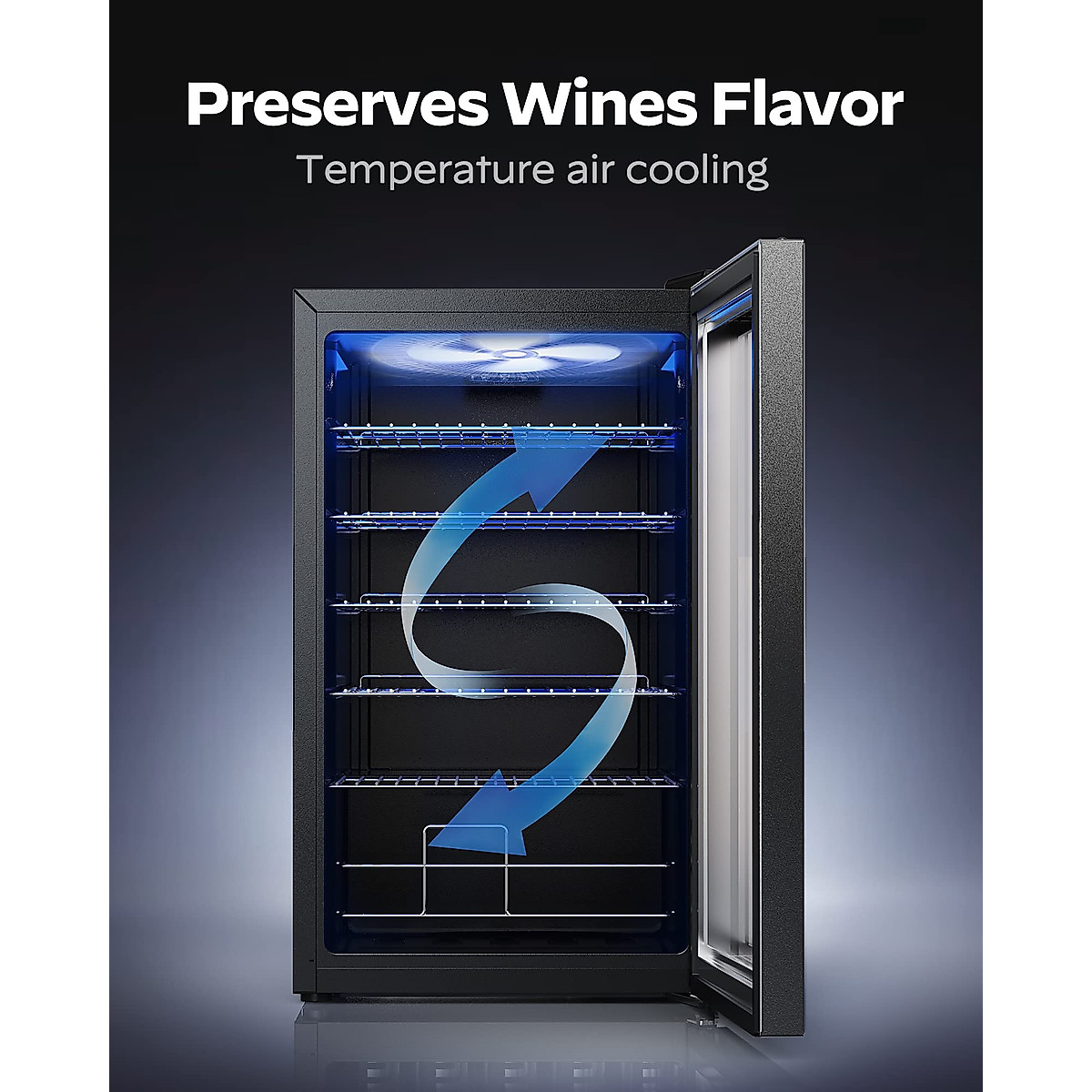 Silonn 24 Bottle Wine Cooler/Cabinet Beverage Refrigerator,Small Mini Wine Cellar for Red,White,Champagne or Sparkling Wine,40f-61f Digital Temperature Control Wine Fridge Glass Door