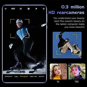 Tablet Laptop Android, All-New Fire 7" Smart Tablet, IPS HD Display Tablets PC Built-in WiFi Blue-Tooth GPS, 2GB RAM+16GB, 4000mAh Battery, Dual Sim, Dual Camera, Voice Call Game Tablet (Blue)