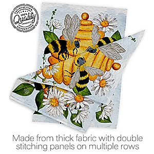 Ornament Collection My Bee Garden Flag Set Wood Dowel Friends Butterfly Ladybugs Dragonfly Springtime Insect Natural Wildlife House Decoration Banner Small Yard Gift Double-Sided, Made in USA