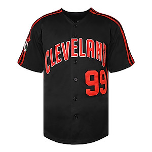 TKJPYWYH Ricky Vaughn 99 Movie Baseball Jersey,90s Hip Hop Clothing Stitched Sports Fan Shirt Navy Grey White S-3XL(99 Navy,XX-Large)