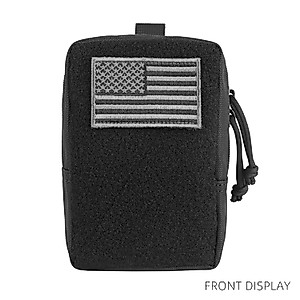 AMYIPO Mini MOLLE Pouch Multi-Purpose Compact Tactical Waist Bags Small Utility EDC Pouch (Black - Mini Pouch (2PCS))