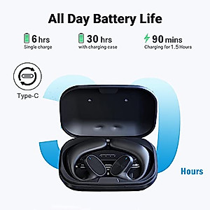 Open Ear Headphones Bone Conduction Earbuds Wireless Bluetooth for Android iPhone, Sport Wireless Earbuds with Earhooks Waterproof Outer Ear Headphones