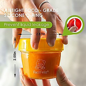 Facilfeliz 24 pack Glass Baby Food Storage Jars, 4 oz Baby Food Jars with Airtight Lids, Leakproof Reusable Small Glass Baby Food Containers for Infant & Baby, Freezer, Microwave & Dishwasher Safe