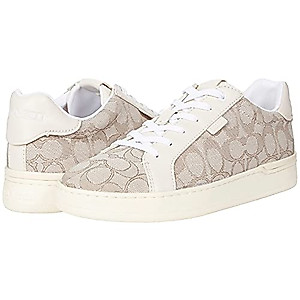 COACH Women's Non Tech Athletic Lowline Luxe Low Top sneaker in Signature Jacquard , Color Stone/Chalk, Size 7.5