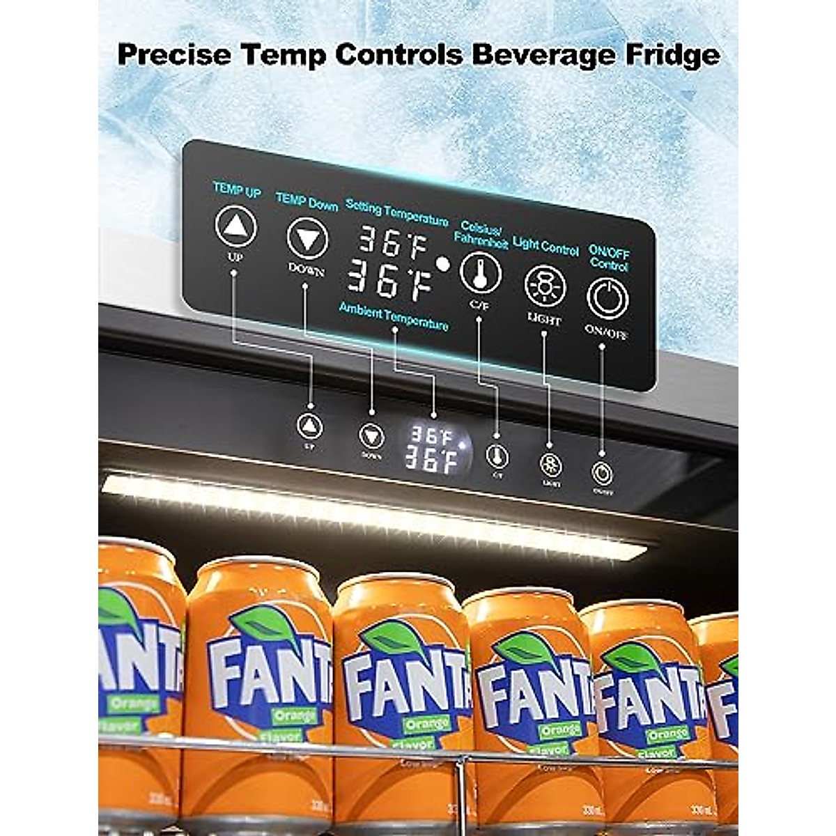 SUCISENI Outdoor Beverage Refrigerator, 24 Inch Undercounter Beverage Fridge Cooler Holds 180 Cans, Stainless Steel Refrigerator with Lockable Door for Home Bar, Outdoor Kitchen Patio or Commercial