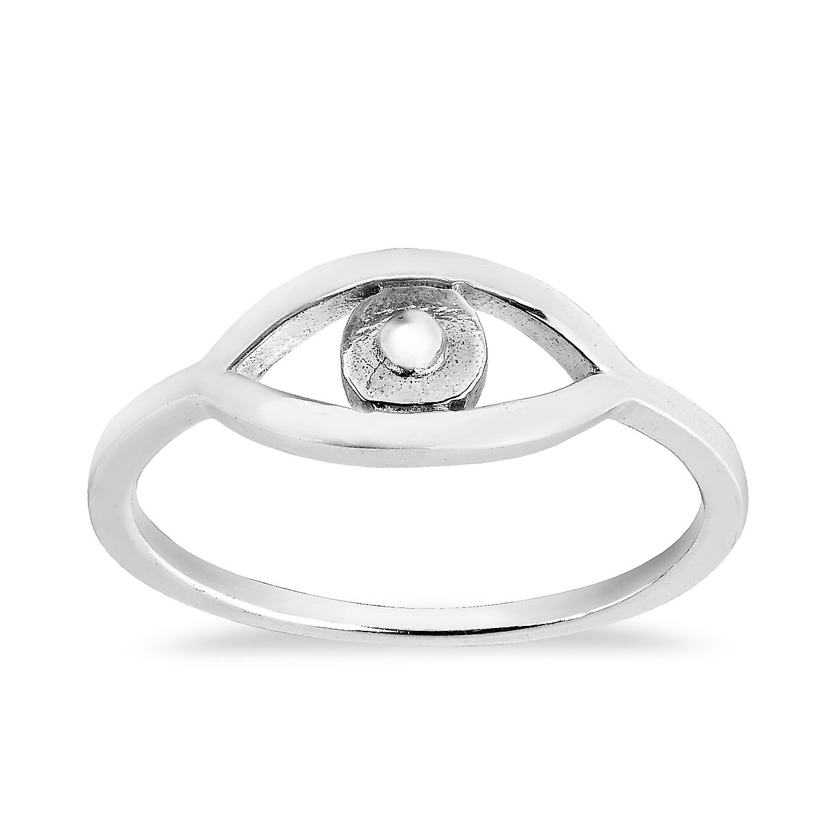 AeraVida Evil Eye Good Luck Protection .925 Sterling Silver Simple Band Ring (9)