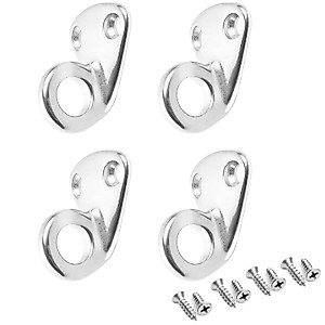 AMYSPORTS Outdoor Stainless Fender Hook Steel Hooks Wall Pad Eye Stainless Marine Hanger Hook Plate Hanging SUS316 4pcs