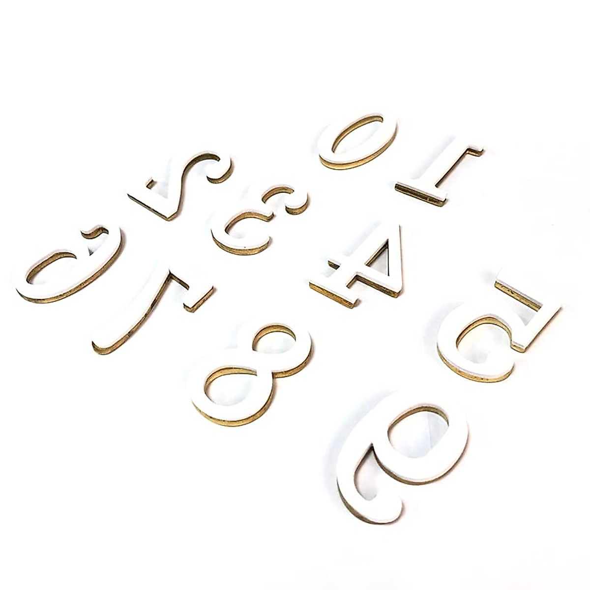 1Pcs Mailbox Numbers 2 Inch Brass House Numbers for Outside,Self Adhesive 3D Address Numbers for House, Apartment, Office, Hotel Room, Mailbox Signs,Brass (No.5)