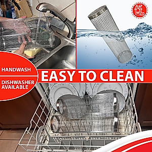 Sunmikosh Rolling Grilling Basket - Barbecue Portable Roll Grill Basket for Outdoor Camping - Stainless Steel BBQ Net Tube Grill Basket, Suitable For Fish, Kabob, Meat, Vegetables, French Fries