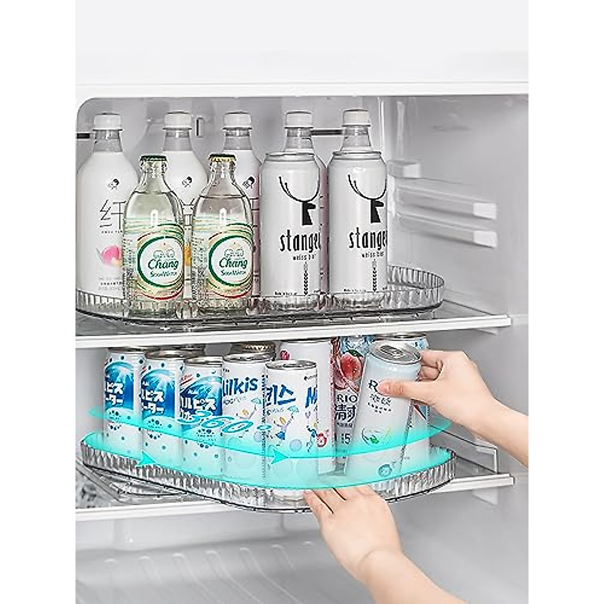 EdenEdges Lazy Susan for Refrigerator, Rectangular Turntable Organizer for Fridge,Cabinet, Pantry Organizer, Kitchen Organizer, Fridge Organizer-15.74inch