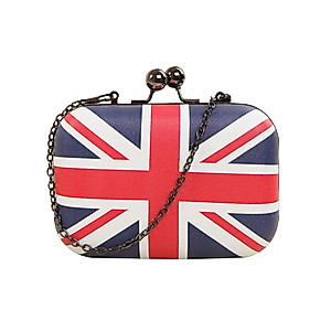 BESTOYARD British Flag Woman Crossbody Shoulder Bag Chain Bag Handbag Evening Party Bag Cellphone Wallet Purse