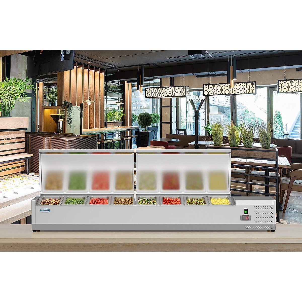 KoolMore SCDC-8P-SSL Commercial-Refrigerator, 71 Inch, Silver