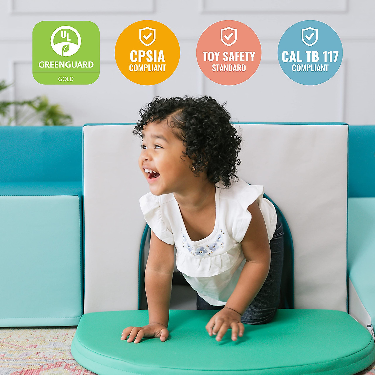 ECR4Kids SoftZone Four Tunnel Maze, Toddler Playset, Contemporary, 15-Piece