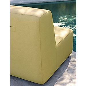 Inflatable Patio Outdoor Furniture Sectional Sofa All-Weather Washable Armless Patio Chair for Balcony, Backyard, Garden (Yellow)
