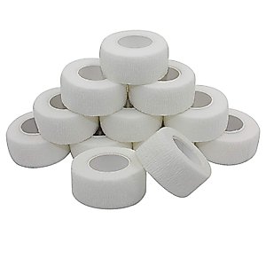 COMOmed Self Stick Cohesive Bandage Latex 1"x5 Yards First Aid Bandages Stretch Sport Wrap Vet Tape for Wrist Ankle Sprain and Swelling,White