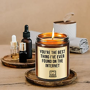 Gifts for Him Her - Romantic Gifts for Girlfriend Boyfriend Wife Husband, Funny Anniversary Birthday Thanksgiving Valentines Day Gifts, Lavender Candle