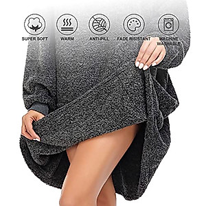 Fussion Wearable Blanket, Blanket Hoodie Sweatshirt for Women and Men, Warm and Cozy Blanket with Sleeves and Giant Pocket for Adults as a Gift - Dark Gray