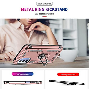 LeYi for Motorola G Stylus 2022 Case 4G, Moto G Stylus Case 2022 with 2 Pcs Tempered Glass Screen Protector, [Military-Grade] Case with Magnetic Ring Kickstand for Motorola G Stylus 2022, Rose Gold