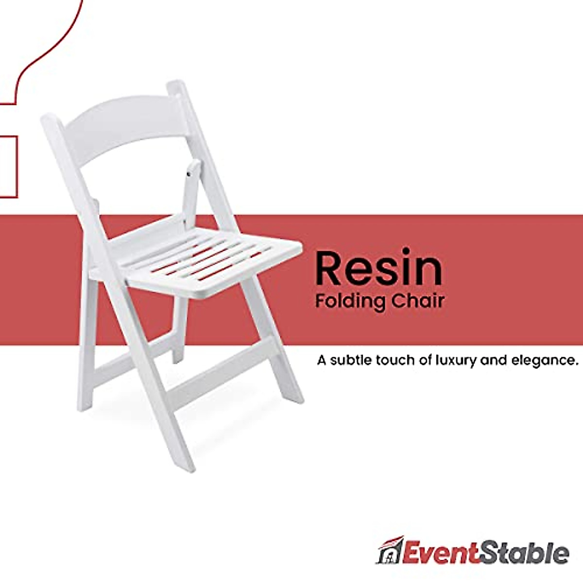 EventStable Titan PRO Resin Folding Chair - Indoor/Outdoor Lightweight Folding Chair - Slatted seat Folding Chair for Weddings Parties Events - 100 Pack