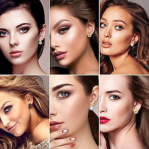 Hicdaw 8 Pairs Clip On Earrings for Women Non Pierced Earrings Rose Flower CZ Pearl Twist Knot Jewelry Clip on Earrings Sets Hypoallergenic Earrings for Women