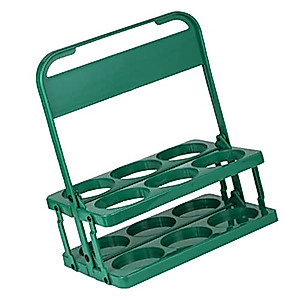 Zerodeko Drink Carrier Wine Bottle Glasses Caddy Plastic Beer Carrier Drinking Desk Accessories 6 Pack Bottle Case Wine Organizer Gift for Wine Lover Green Drink Carriers