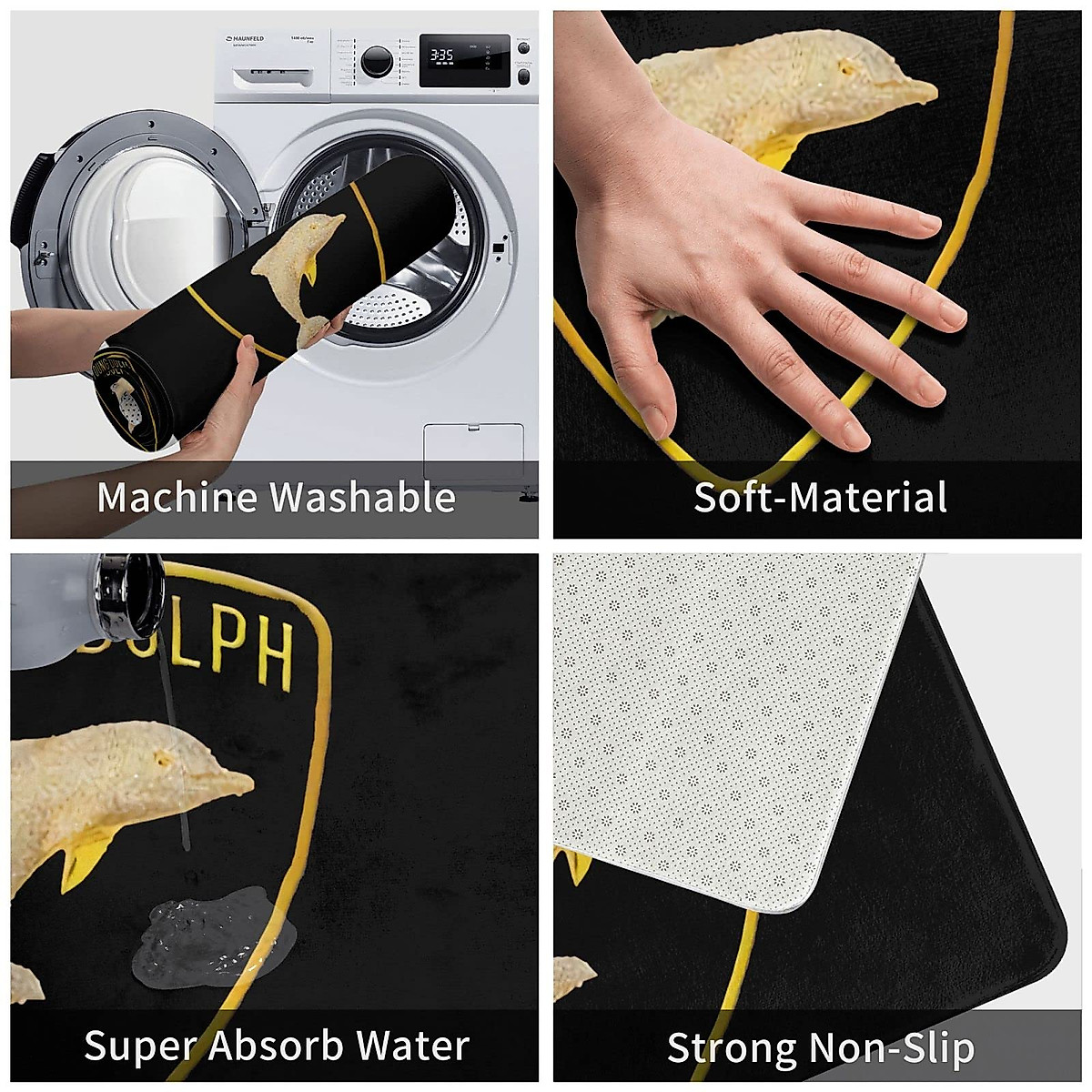 BeverlyJHoward Young Rapper Dolph Carpet Bedroom Living Room Floor Mat Anti-SlipHome Decoration Carpet 16x24in