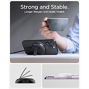 Spigen ArcField (MagFit) MFM Made for MagSafe 15W Wireless Charger Kickstand for iPhone 15 Plus Pro Max iPhone 14 13 12 USB C Charger Stand pad Standby with 6.6ft Cable -Wall Charger Not Included