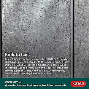 Keter Oakland 11’ X 7.5' Customizable Outdoor Resin Storage Shed - Perfect for Large Items and Durable Construction with Skylight and Victorian Style Windows