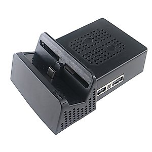 J&TOP Portable DIY Replacement Dock Mount Case for Nintendo Switch,Black(Only The Case)
