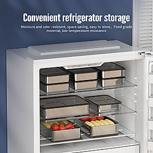 Hommiya 3pcs Stainless Steel 304 Food Storage Containers with Lids - Stackable, Dishwasher Safe for Meal Prep, Deli Meat, Cheese,Bacon & Freezer(1000ml)