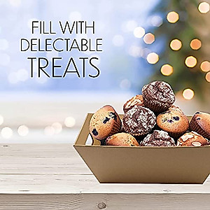 [10 Pk] Baskets for Gifts Empty| 8x10” Small Rectangular Kraft Basket with Handles|Wine, Christmas, Easter| Snacks, Farmers Market, Charity, Organizing, Shelf| Gift to Impress-Upper Midland Products