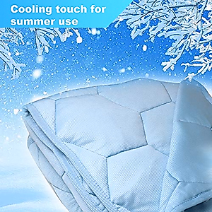 ACOMOPACK Weighted Blanket (48"x78" 15lbs, Blue) Silky Weighted Blanket Heavy Blanket Premium Material with Glass Beads