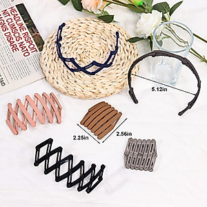 KesaPlan 6PCS Retractable Pocket Hair Band, Spring Wavy Foldable Headband No Slip, Compact Portable Adjustable Hair Hoop for Women Girl Washing Makeup Travel Outdoor, Fashion Hair Accessories