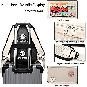 Makukke Travel Backpack for Women Girls, School Bag with 15-Inch Laptop Sleeve Casual Daypack for Travel, Work and School (Green)