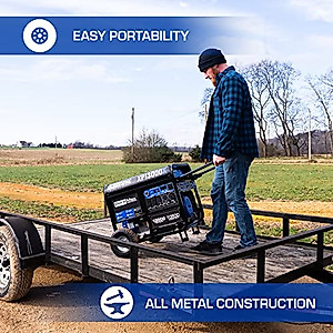 DuroMax XP13000X 13,000-Watt/10,500-Watt 500cc Electric Start Gas Powered Portable Generator w/ CO Alert, Black/Blue