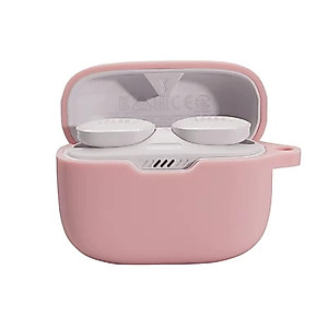 Soft Silicone Skin Case for JBL Tune 130NC TWS, Shock-Absorbing Case Cover Accessories with Keychain for Men Teens Boys Girls Women for JBL Tune 130NC TWS
