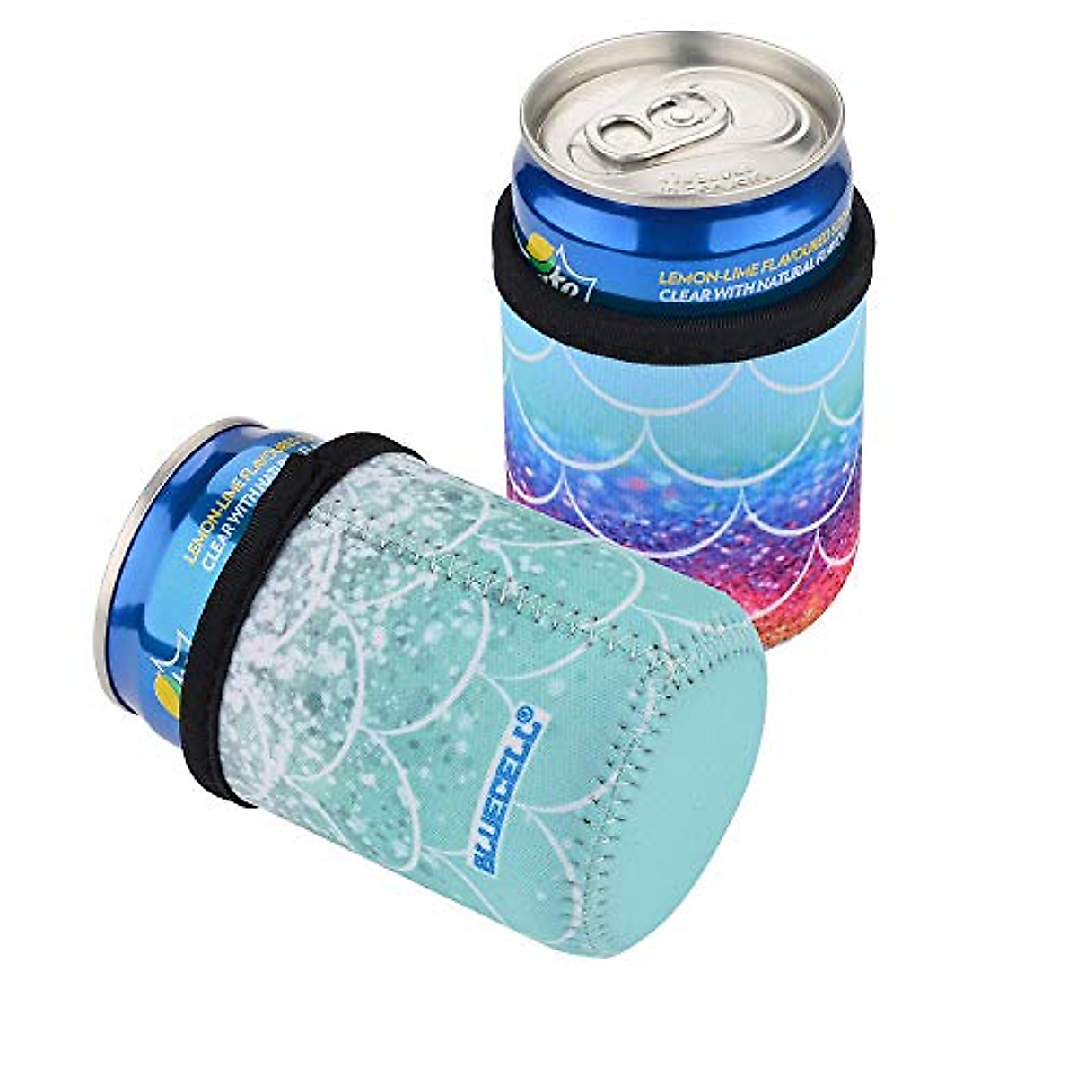 Bluecell Pack of 3 Neoprene Insulators Fish Scale Pattern Beer Can Sleeves for 7.5oz Drink Beer Cans (Fish-Scale Pattern(3pcs), 7.5 oz)