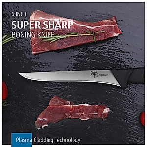 dimoedge 6 inch Professional Boning Knife, Super Sharp Deboning Knife with Ergonomic Handle(Black)