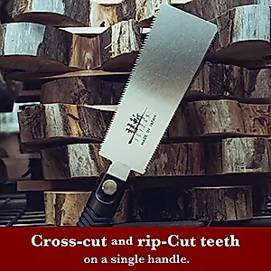 SUIZAN Japanese Pull Saw Hand Saw 7 Inch Ryoba Double Edge for Woodworking Tools Gifts