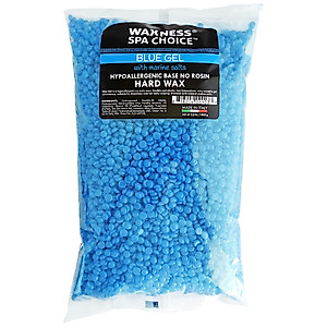 Waxness Spa Choice No Rosin Blue Gel Hard Wax Beads with Marine Salts 2.2 lb / 1 kg Pack of 2