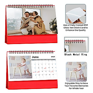 Custom Desk Calendar 2023/2024 Personalized Calendar with Your Own Pictures 12 Months for Office Home Family Desktop Photo Album 8.3" x 6.7"