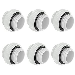 Dracaena.io 6 Pack G1/4" Thread, Male to Male Mini Extender Fitting with Tighten O-Ring, Brass Compression Fitting for PC, Premium Pipe Extension Fitting Adapter, White