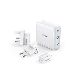 USB C, Anker, GaN & PIQ 3.0 2-Port Type-C Charger with Intelligent Power Allocation, PowerPort III 2-Port 60W, US/UK/EU Plug for Travel, for MacBook, iPad Pro, iPhone, Galaxy and More