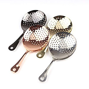 UPKOCH Stainless Steel Julep Strainer Cocktail Strainer Stainless Steel Cocktail Strainer Filter Bar Drink Strainer Utensil for Bartenders and Mixologists (Black)