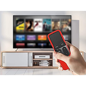 TOKERSE Silicone Case Compatible with Apple TV 4K 4th 5th Generation Siri Remote - Anti-Slip Shock Proof Soft Remote Cover Case Compatible with Apple TV 4K 4th 5th Gen Siri Remote Controller - Red
