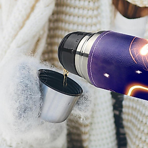 Stainless Steel Leather Vacuum Insulated Mug Jellyfish Thermos Water Bottle for Hot and Cold Drinks Kids Adults 16 Oz