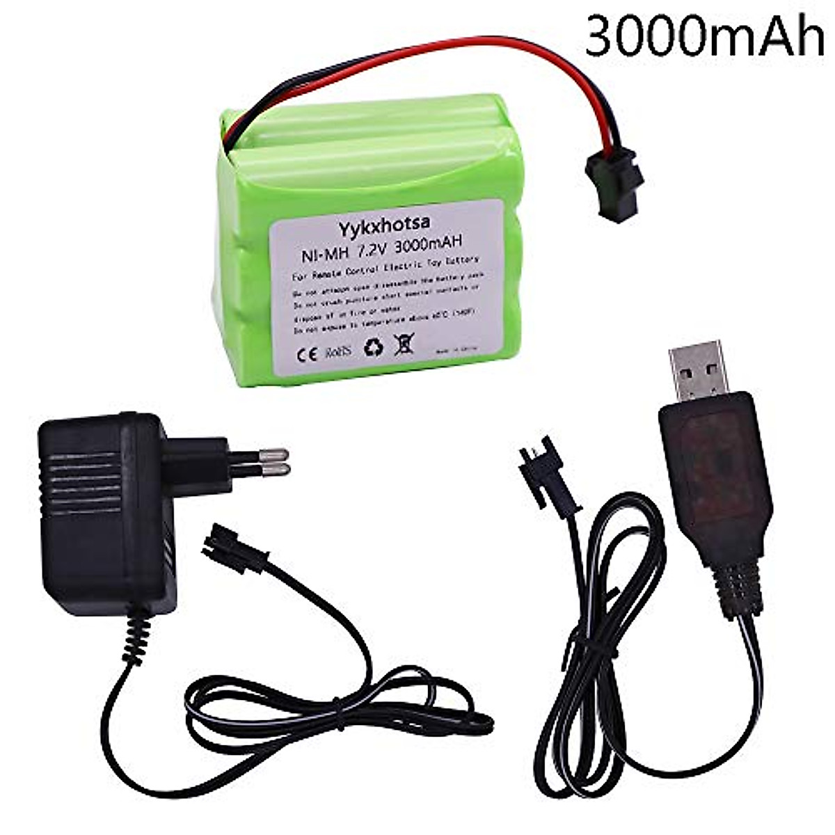 Parts & Accessories 7.2V 3000mah NI-MH Battery Pack X Model with Charger Set for Remote Control Electric Toy Tool Boat Toy Accessories 7.2V Battery - (Color: 1B EU)
