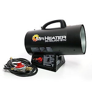 Mr. Heater MH60QFAV 60,000 BTU Portable Propane Forced Air Heater, 19.75 x 11.50 inches, black
