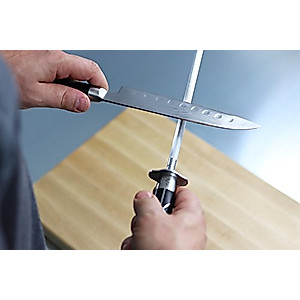 Professional Honing Steel (10” or 12”), Magnetized for Safety, No Rust, No Cheap Plastic! Noble’s Knife Sharpener Has an Oval Handle for a Firm Grip and is Built For Daily Use, Perfect for Chefs!